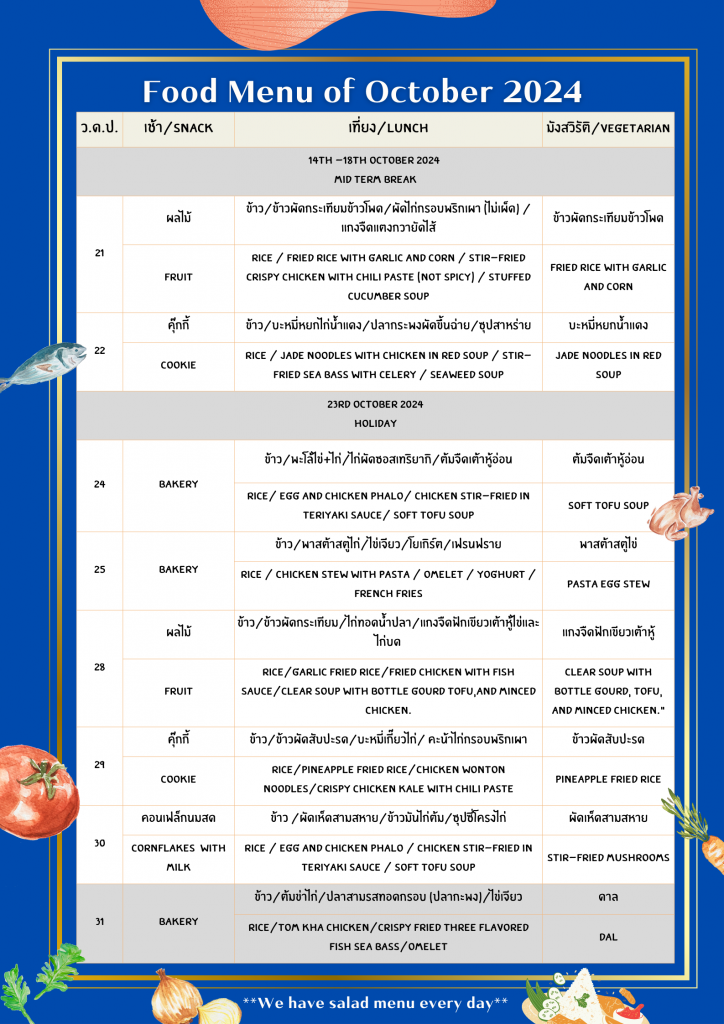 Lunch Menu IPS2 – International Pioneers School