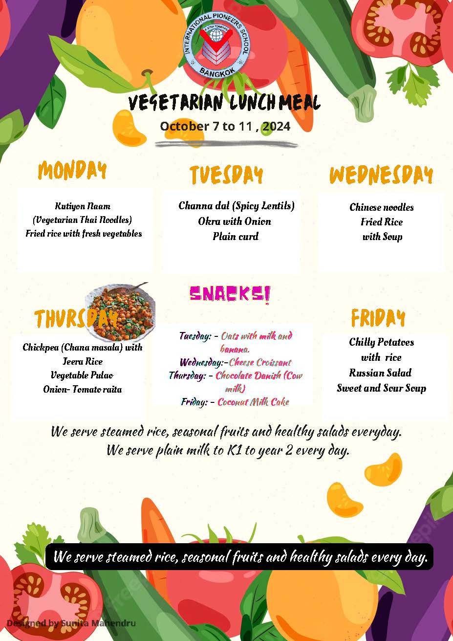 Lunch Menu – International Pioneers School